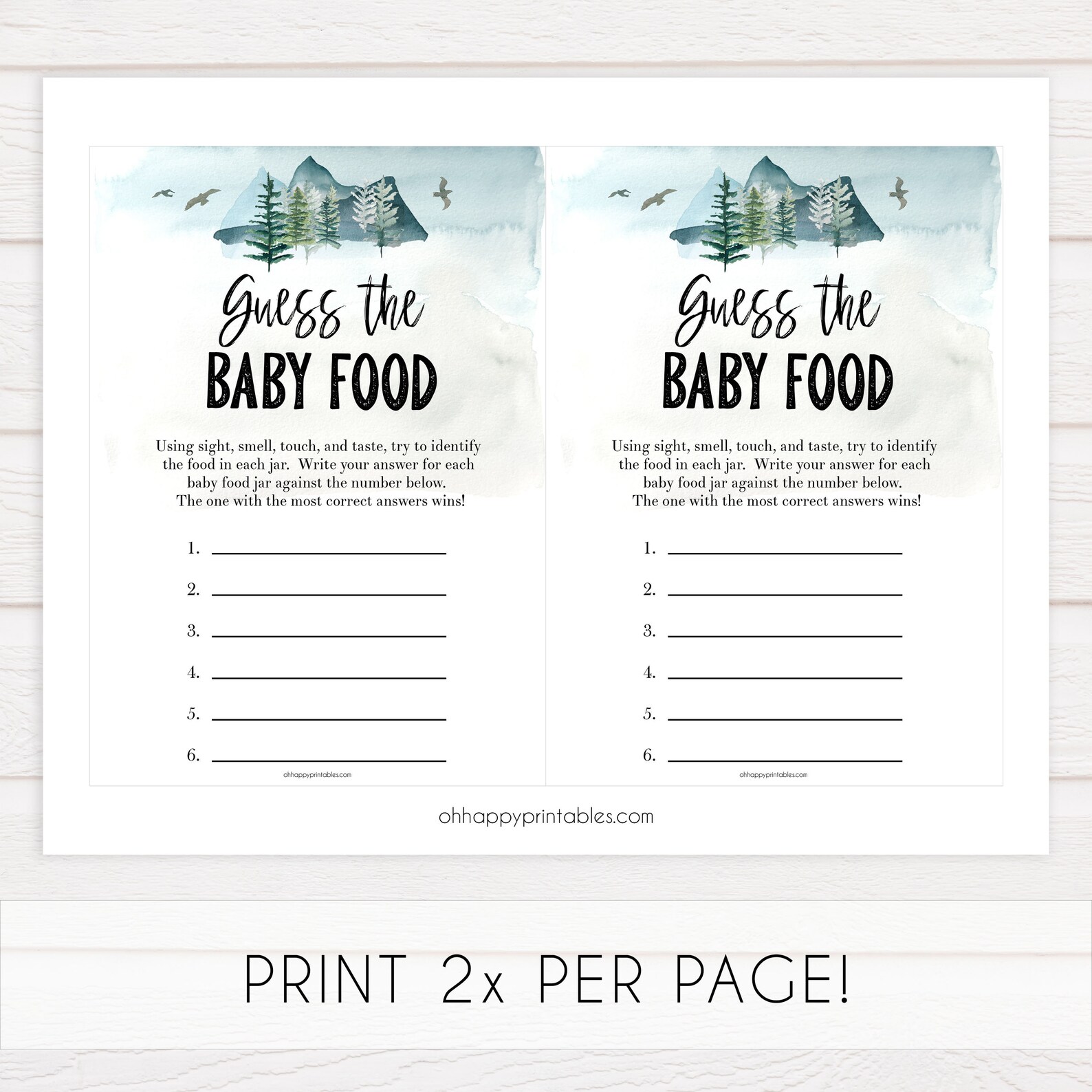 Guess the Baby Food Game Printable Baby Shower Games - Etsy