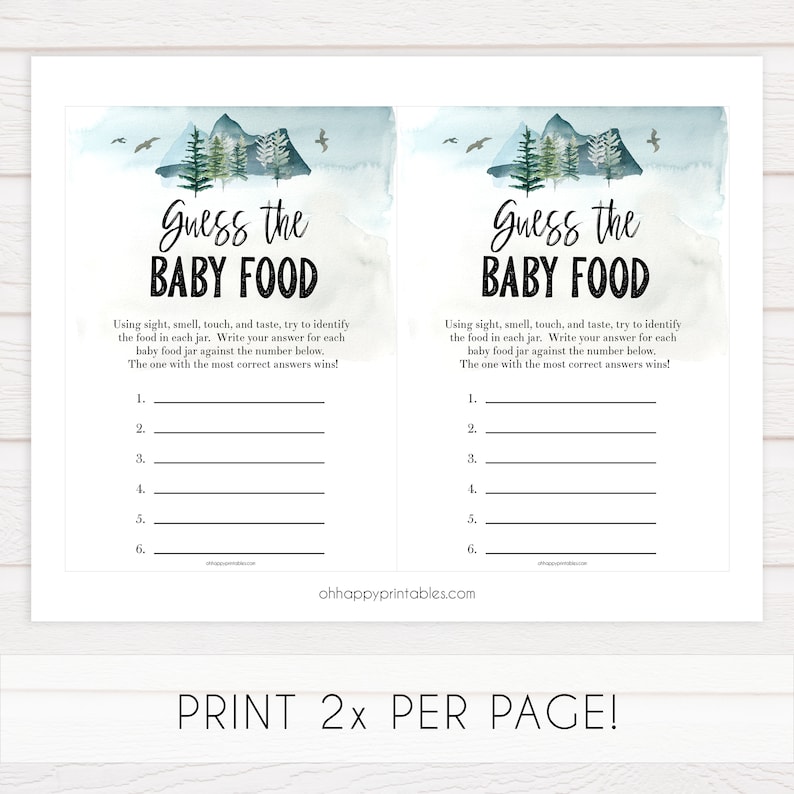Guess the Baby Food Game Printable Baby Shower Games - Etsy
