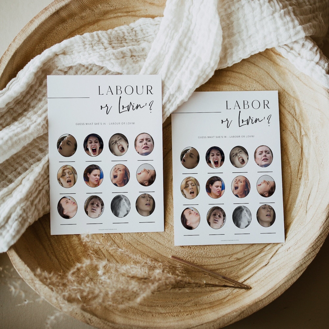 Labor or Lovin Baby Shower Game, Printable Baby Shower Games, Modern ...