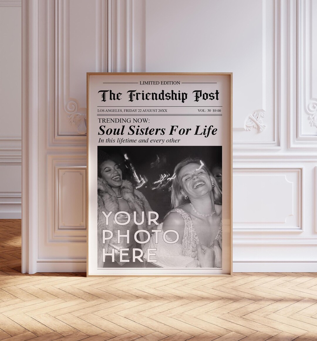 Best Friends CUSTOM Newspaper Template, Personalized College Apartment ...