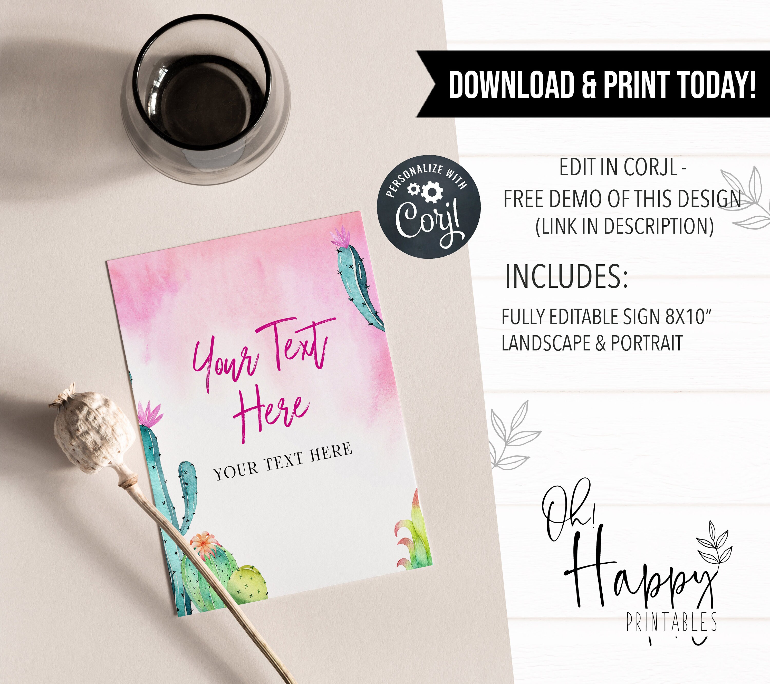 Fiesta Table Sign Editable Template Custom Sign Bridal | Etsy