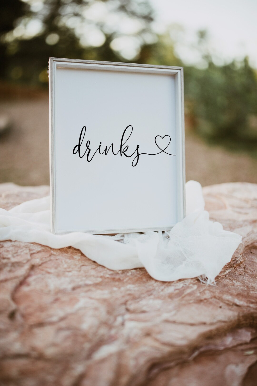 Minimalist Drinks Table Sign, Printable Table Sign, Minimalist Bridal ...