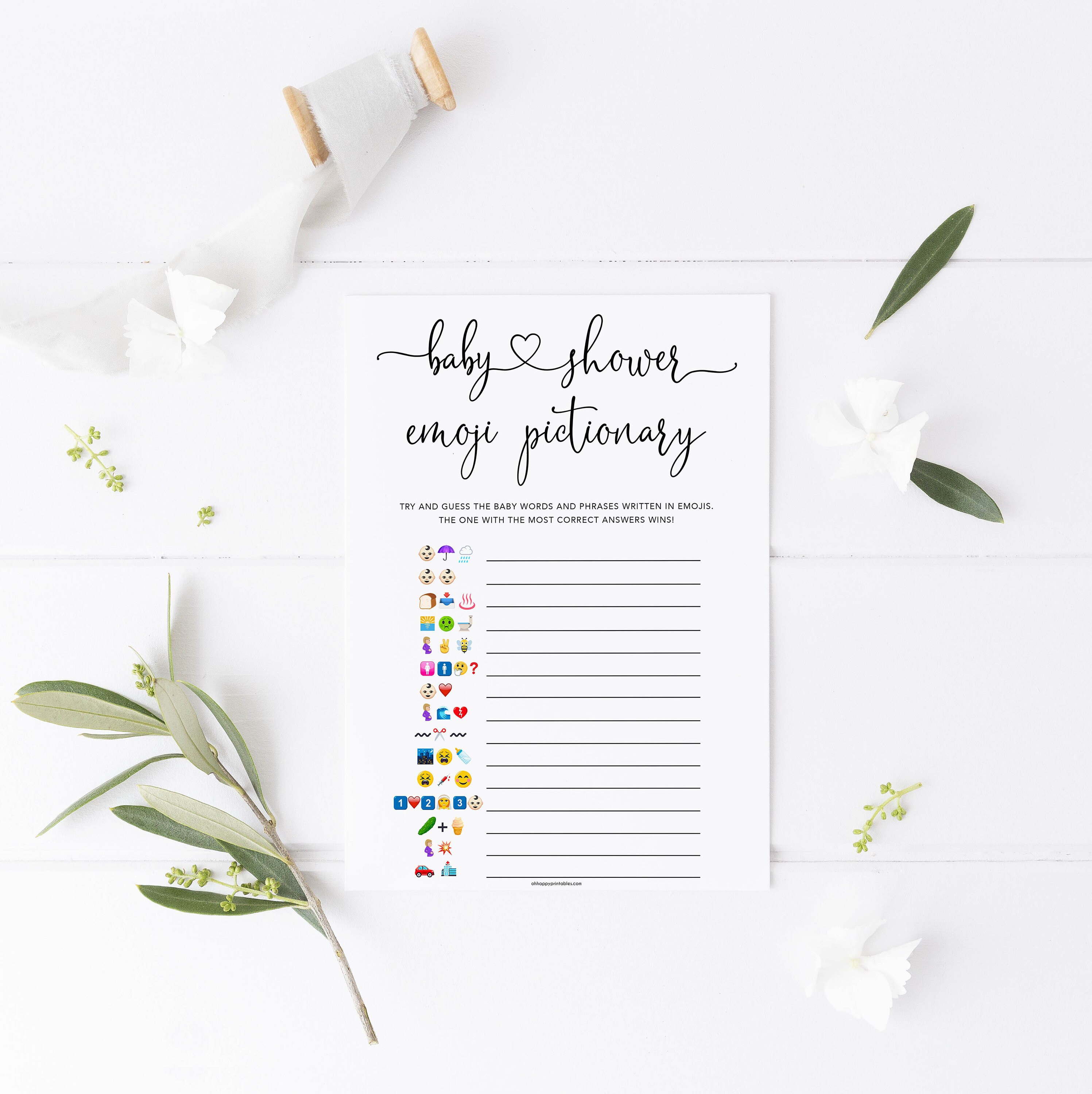 Baby Shower Games, Baby Shower Emoji Pictionary Game, Printable Baby ...