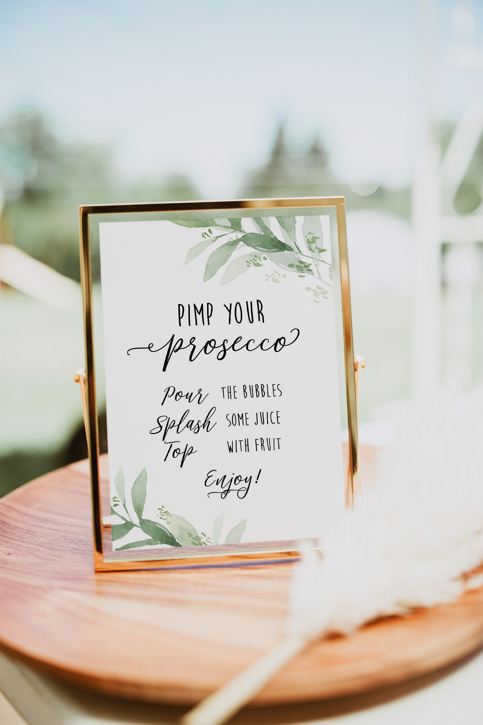 Pimp Your Prosecco Sign, Greenery Bridal Shower, Prosecco Sign ...