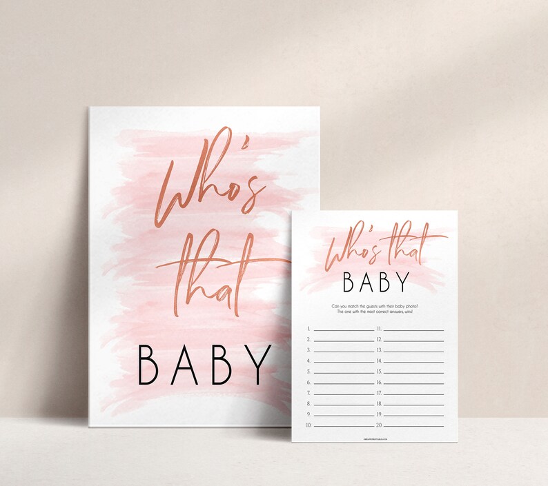Whos That Baby Game Printable Baby Shower Games Pink | Etsy