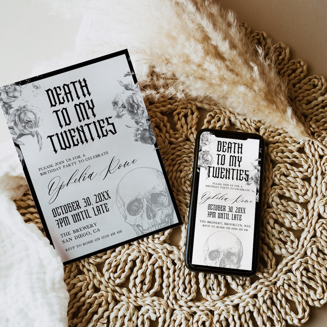 Death to My 20s Invite, 30th Birthday Invitation, Editable Template ...