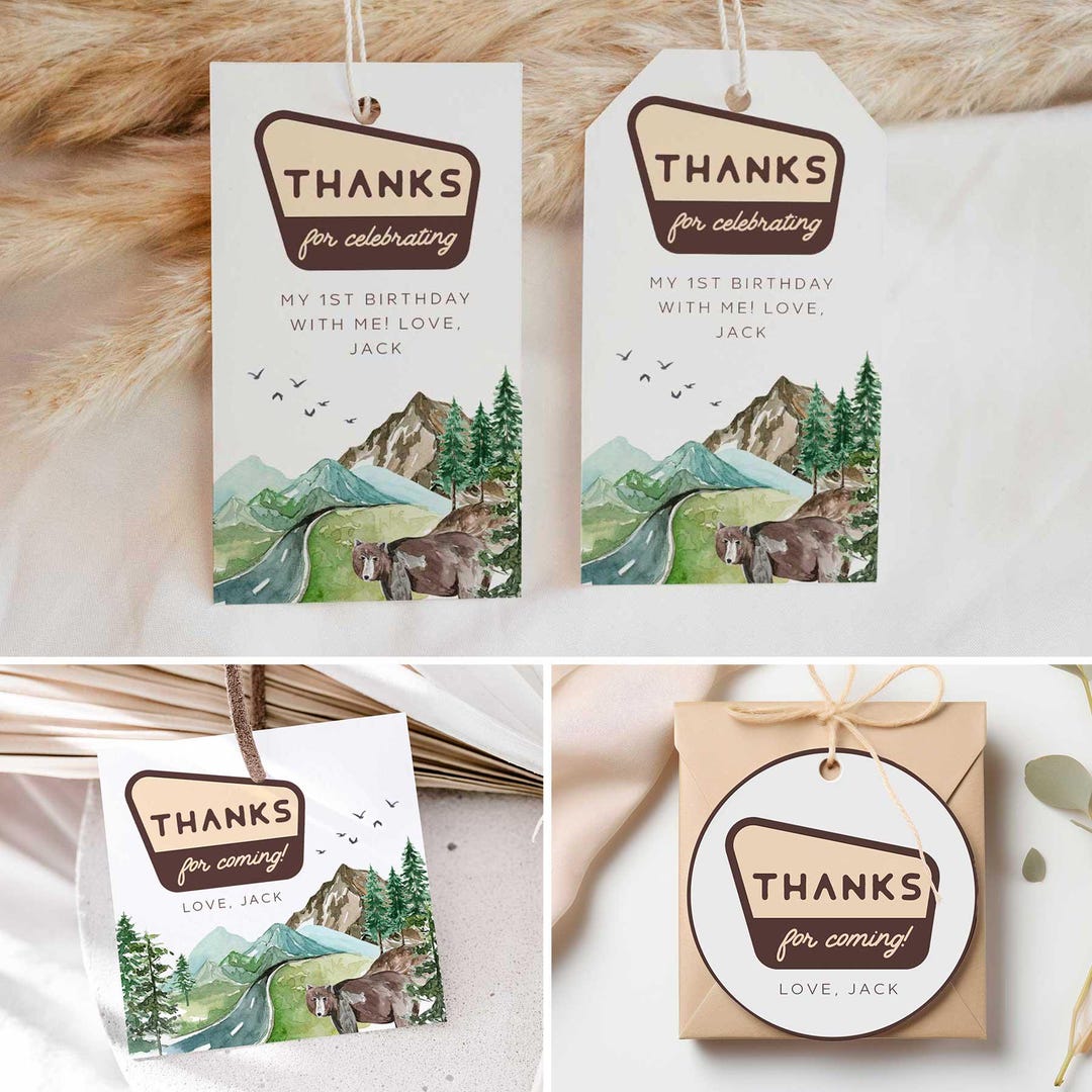One Happy Camper Birthday Thank You Tags Template, Happy Camper Gift ...