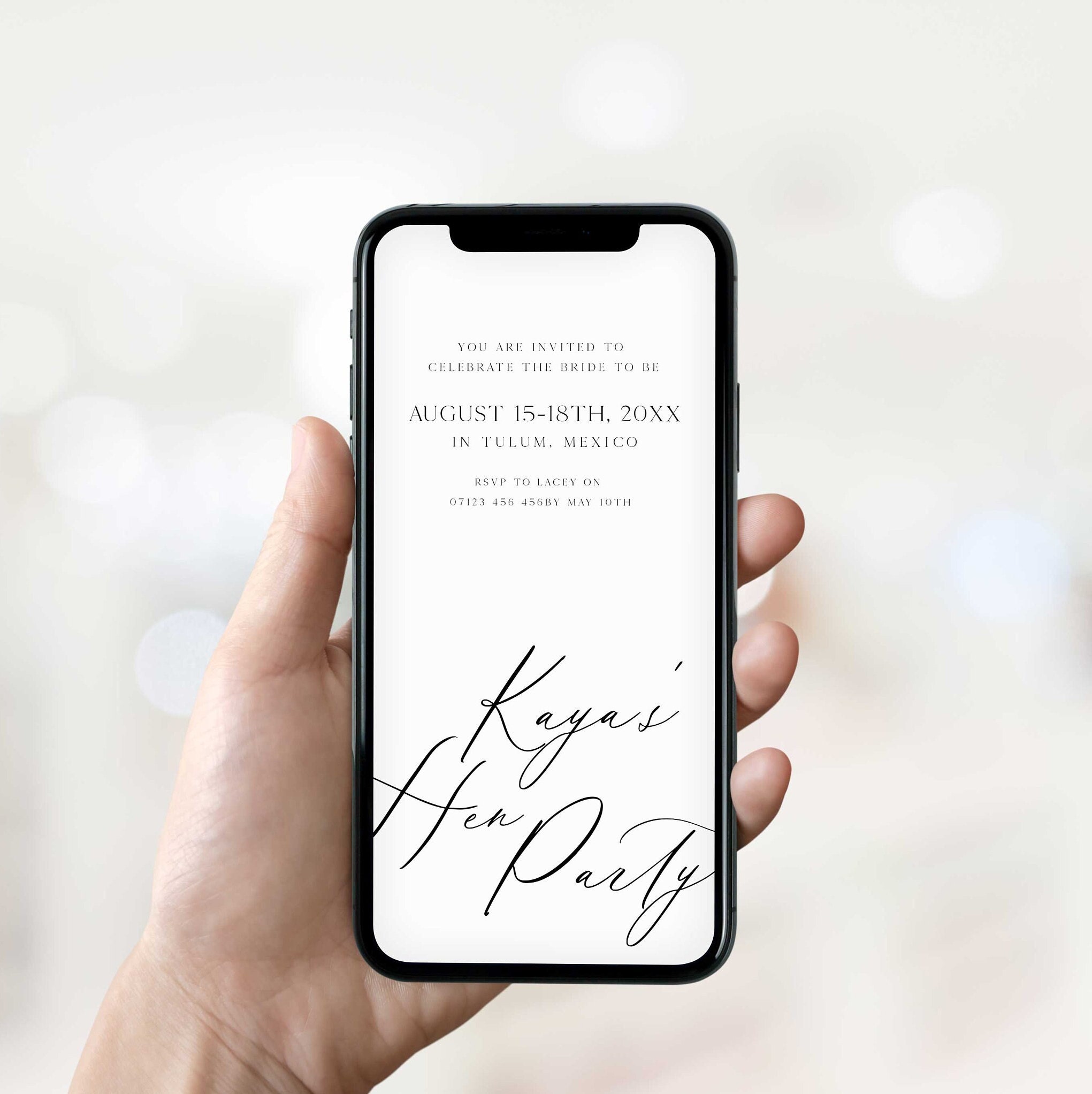 EMBER Digital Hen Party Invitation Set Modern Minimalist Hen - Etsy