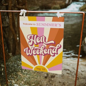 WOODSTOCK Festival Hen Party Welcome Sign, Retro Festival Hen Weekend ...