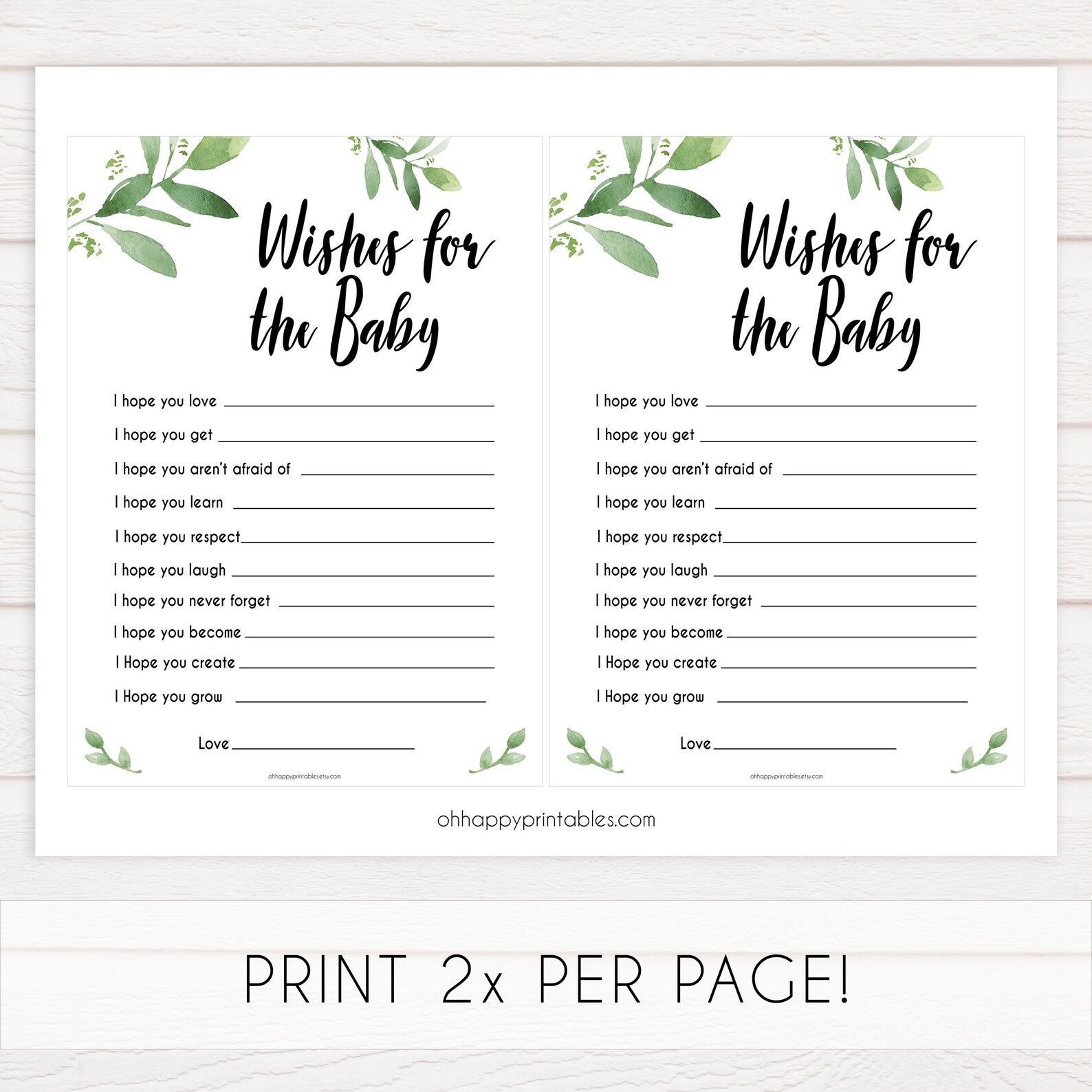 Wishes for the Baby Game Printable Baby Shower Games | Etsy