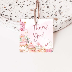 Editable Thank You Tags, Birthday Thank You Tags, Whimsical High Tea ...