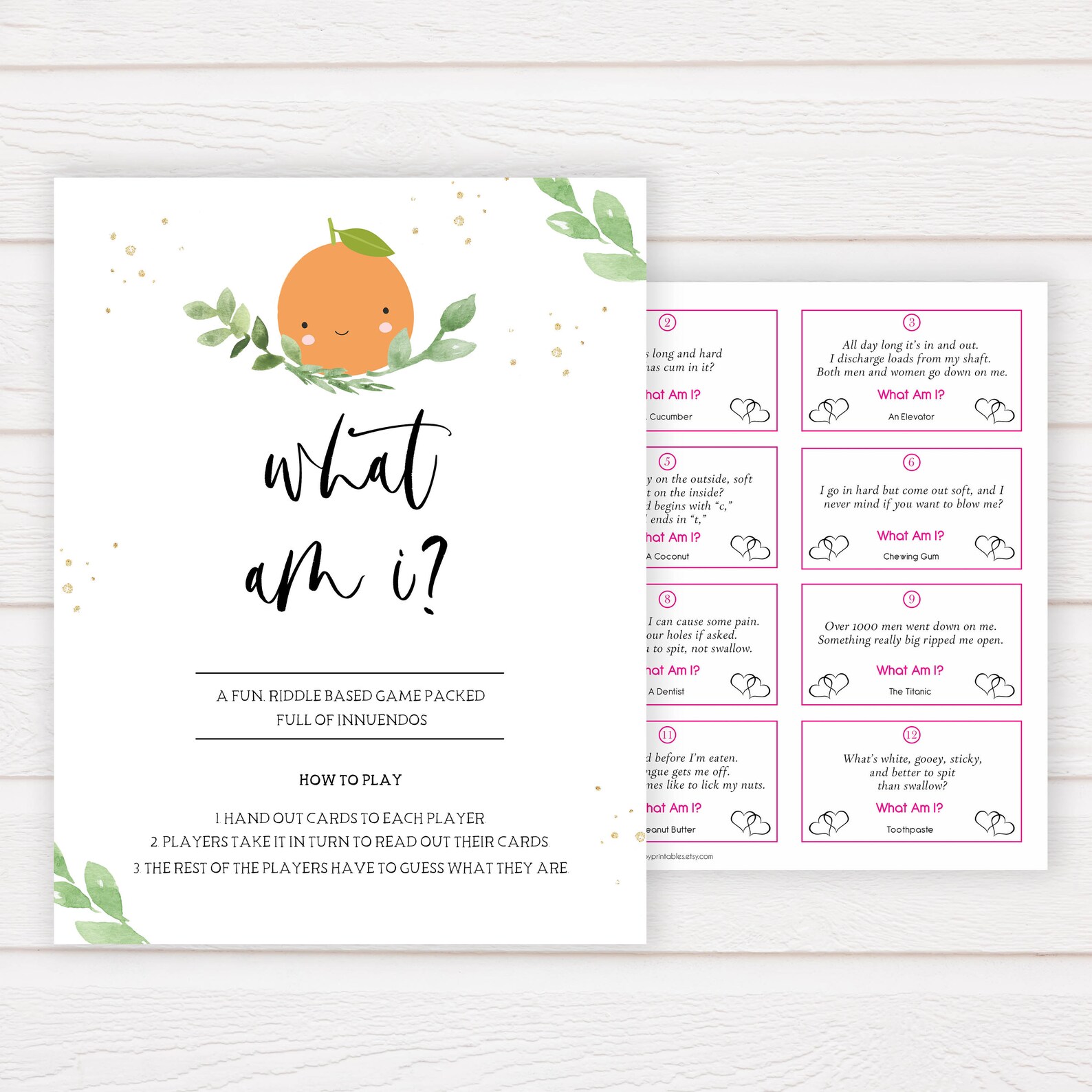 Little Cutie 24 What Am I Innuendo Baby Shower Games Innuendo - Etsy