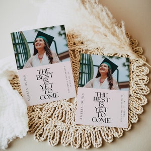 Minimalist Graduation Announcement Card Template, Senior Graduation ...