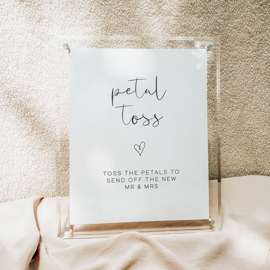 Minimalist Wedding Petal Toss Sign Editable Template Sign, Petal ...