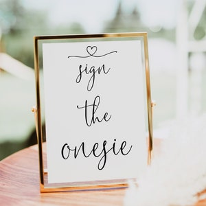 Minimalist Please Sign the Onesie, Sign the Onesie Baby Shower Sign ...