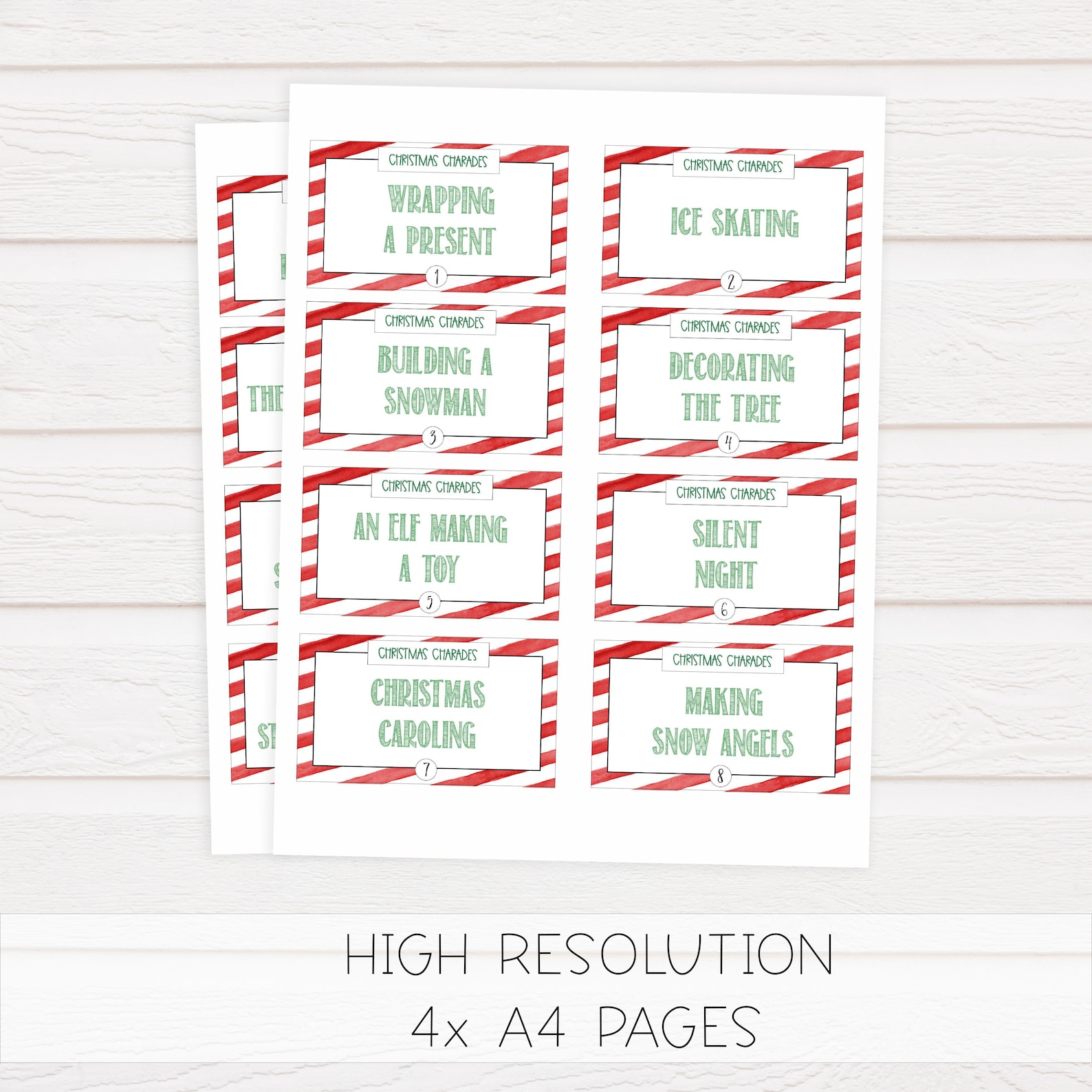 Christmas Party Game Christmas Charades Printable Christmas - Etsy