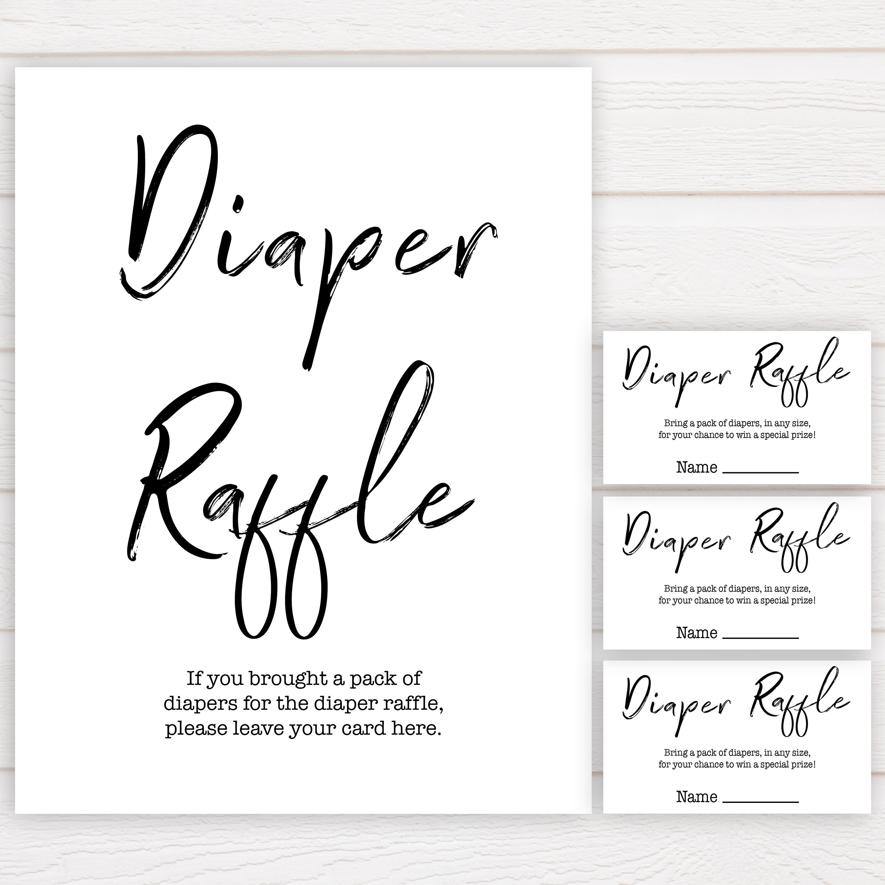 Baby Shower Diaper Raffle Game Printable Baby Shower Games - Etsy