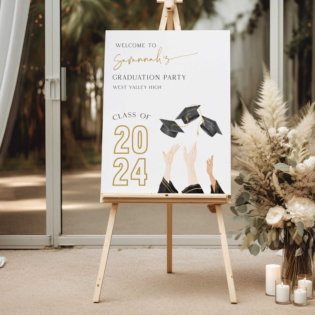 Class of Graduation Celebration Welcome Sign, Minimalist Graduation ...
