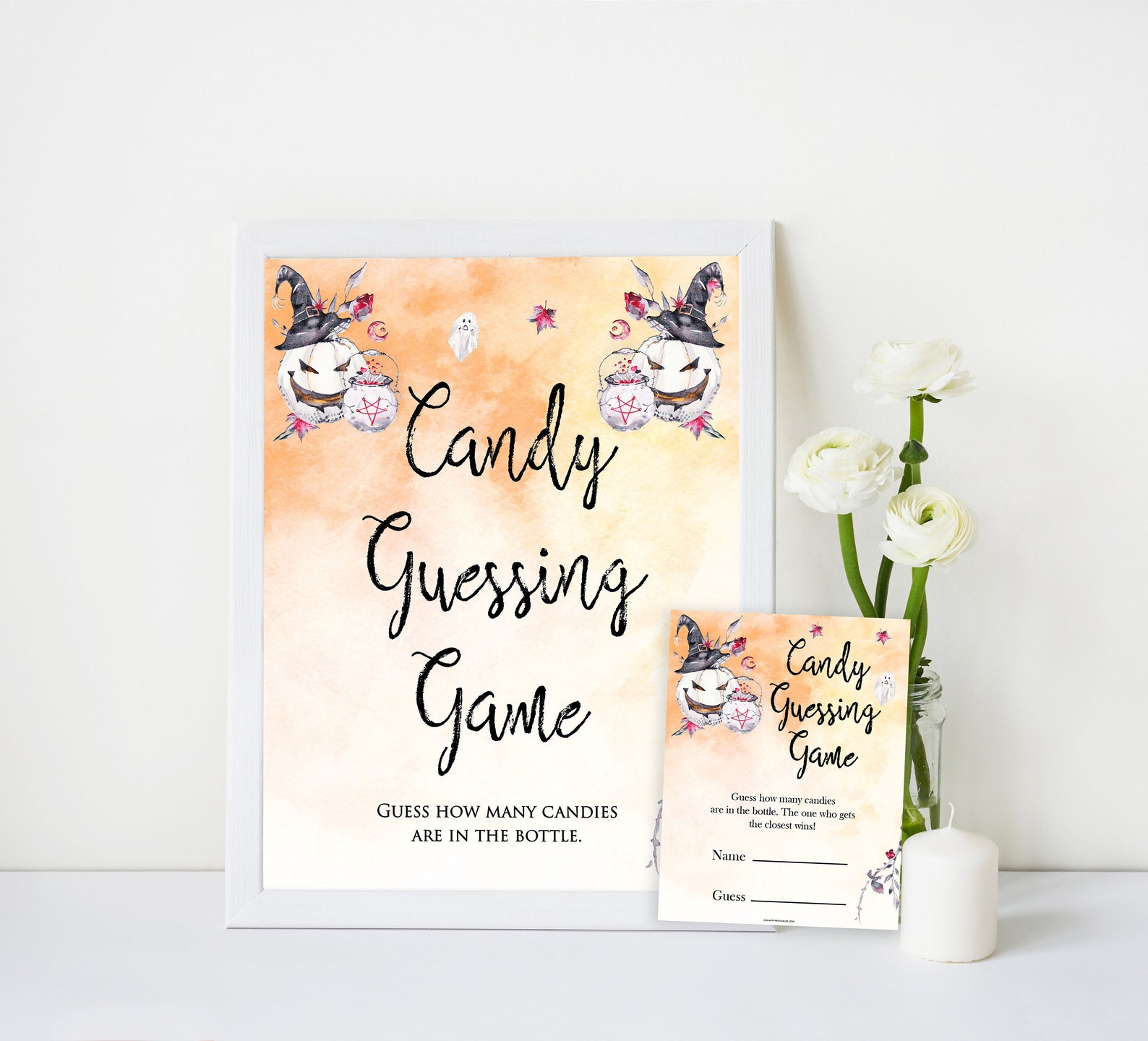 Halloween Pumpkin Candy Guessing Game Printable Baby Games | Etsy