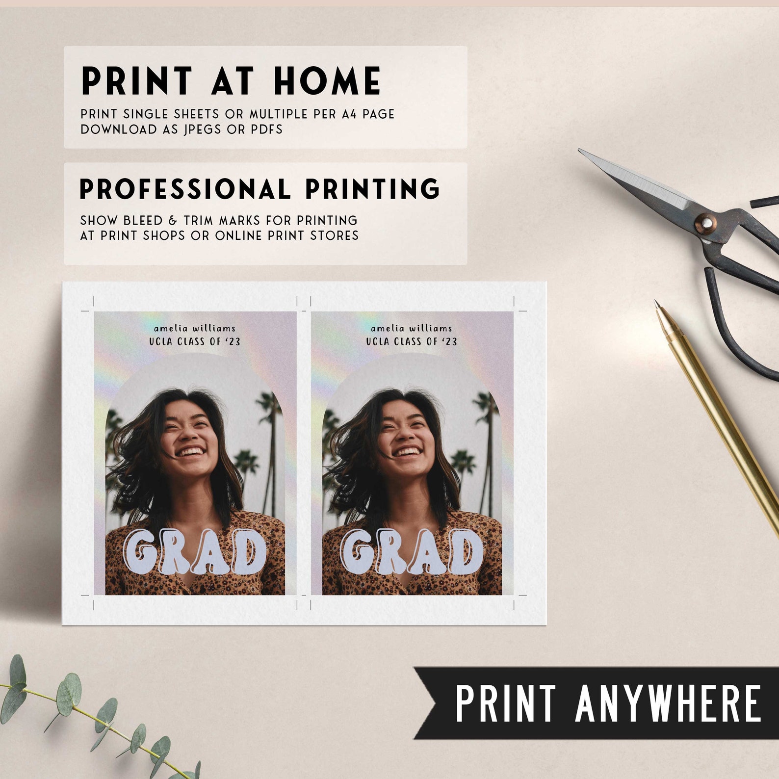 Retro Graduation Announcement Template Senior Graduation 90s - Etsy