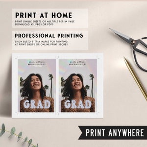 Retro Graduation Announcement Template, Senior Graduation, 90s Modern ...