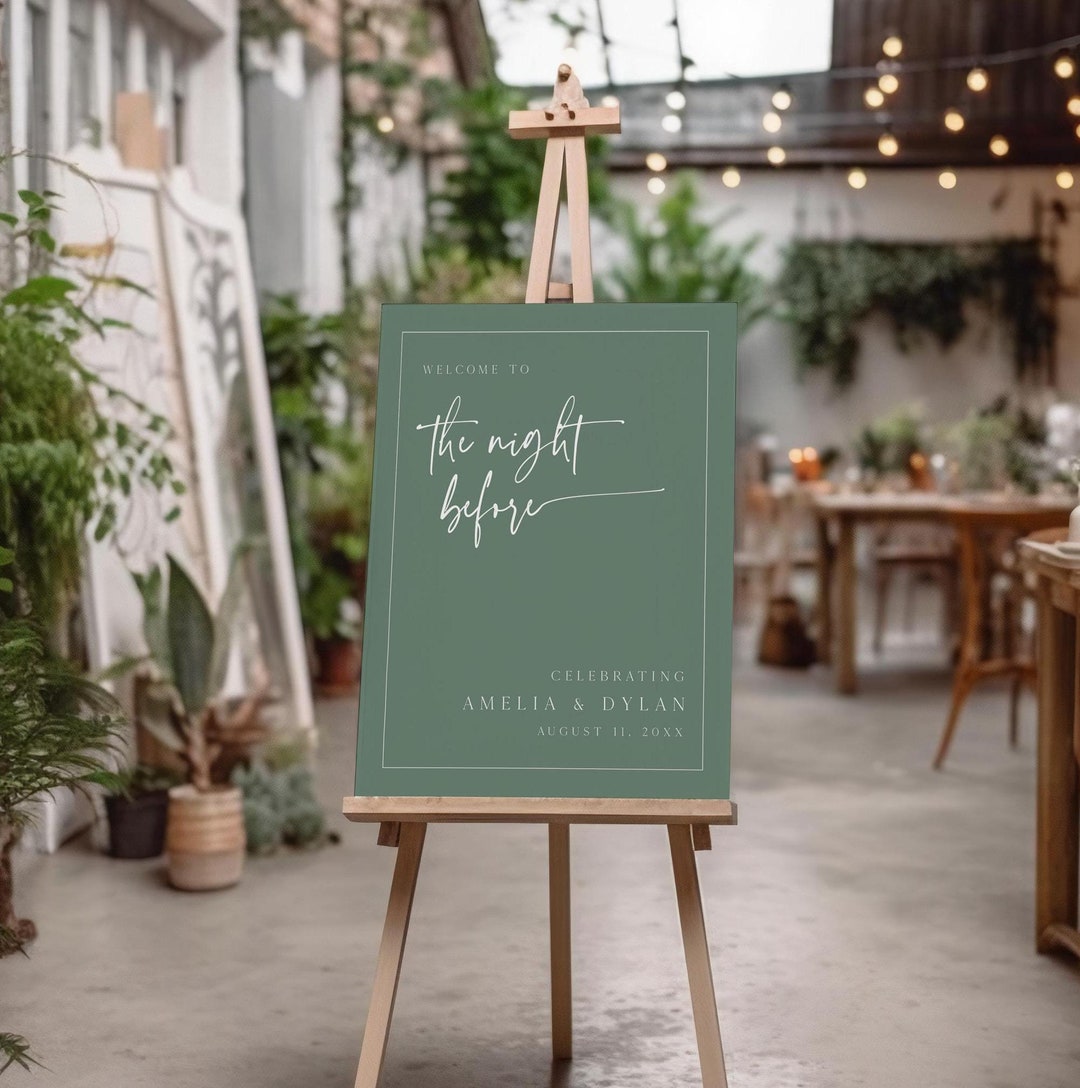 Editable the Night Before Welcome Sign, Editable Welcome Sign Template ...