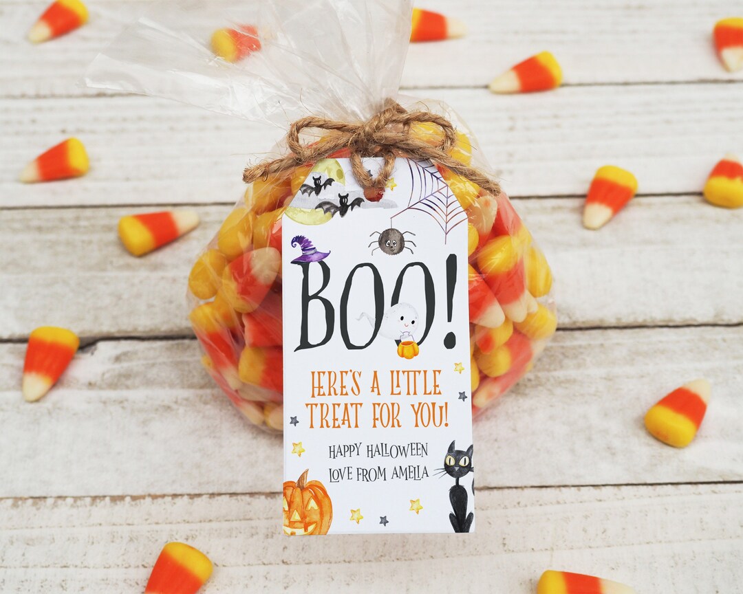 Editable Halloween Gift Tag, Halloween Favor Tags, Printable Halloween ...