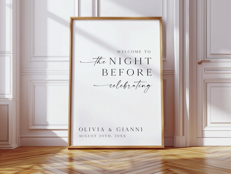 PRINTED + SHIPPED the Night Before Welcome Sign, Wedding Rehearsal ...