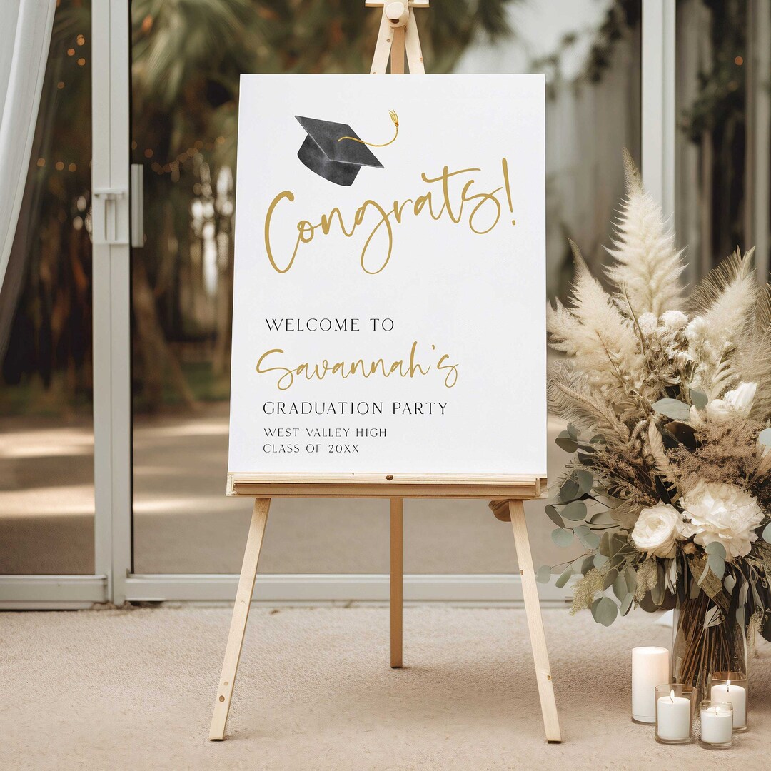 Graduation Celebration Welcome Sign, Minimalist Graduation Poster ...