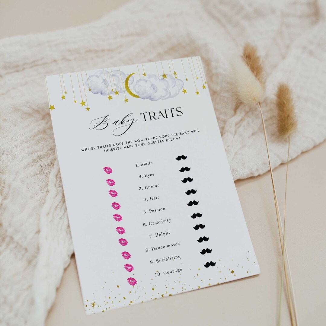 Baby Traits Game Printable Baby Shower Games Little Star - Etsy