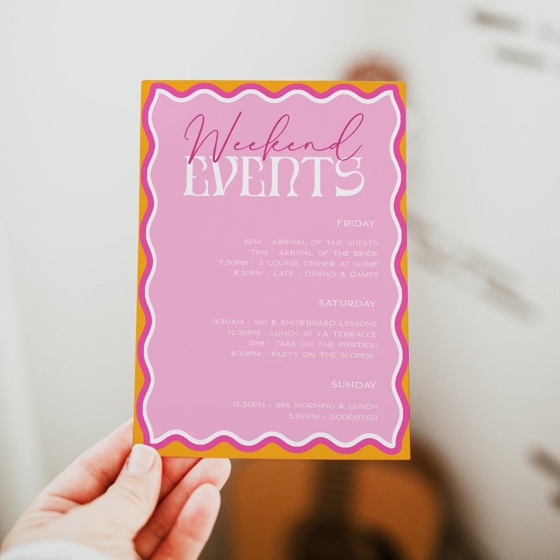 DAISY Pink Hen Party Invitation Itinerary Hen Weekend - Etsy