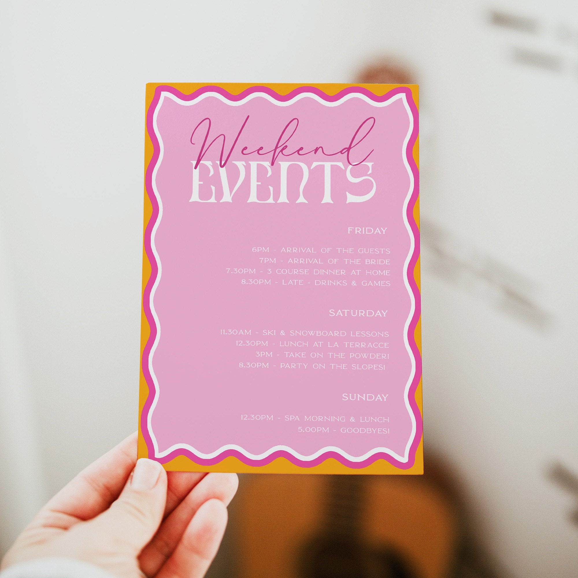 DAISY Pink Hen Party Invitation Itinerary Hen Weekend - Etsy