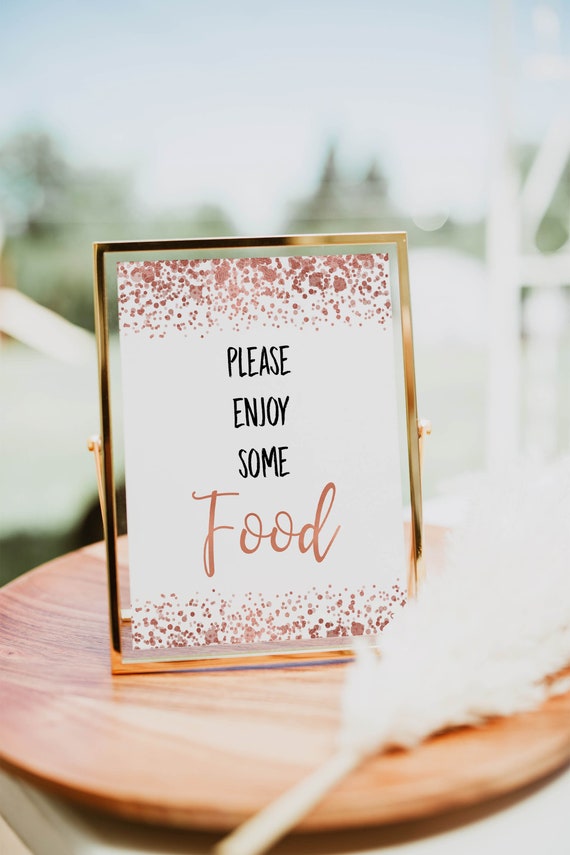 Rose Gold Food Baby Shower Signs Food Baby Shower Sign Baby Tables ...