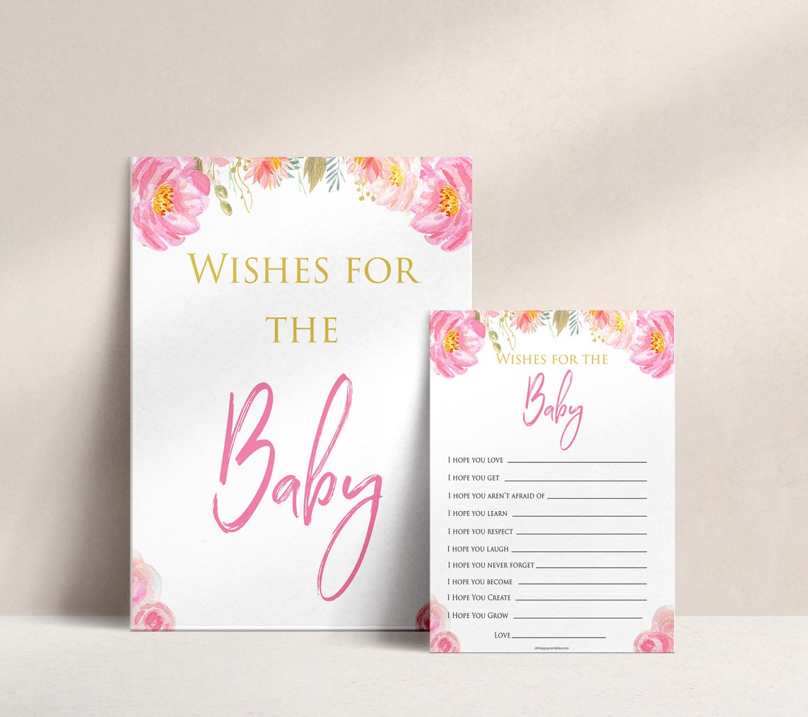 Blush Floral Wishes for the Baby Baby Wishes Wishes for the | Etsy