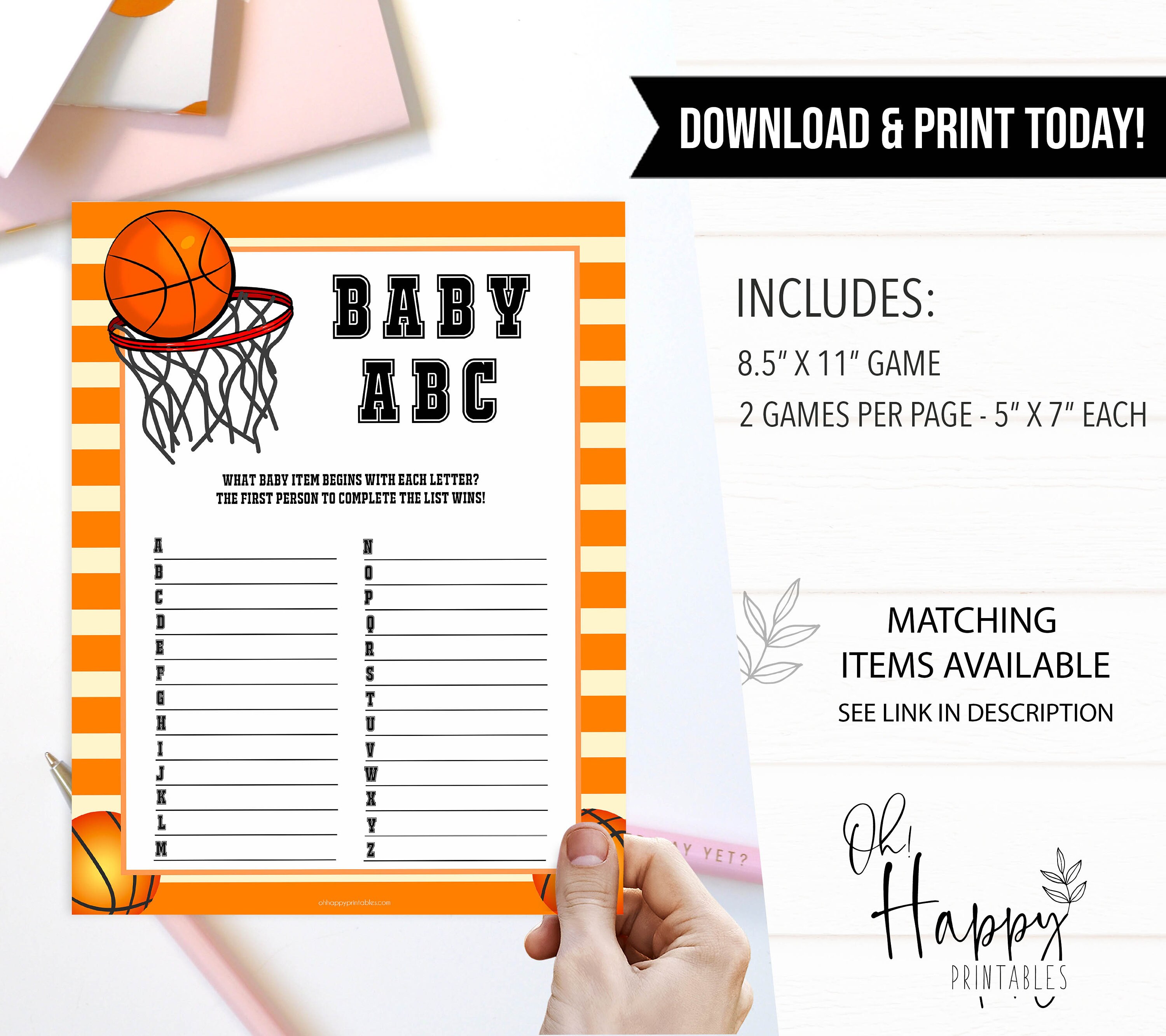 Baby ABC Game Baby Shower Game Printable Baby Shower Games - Etsy UK