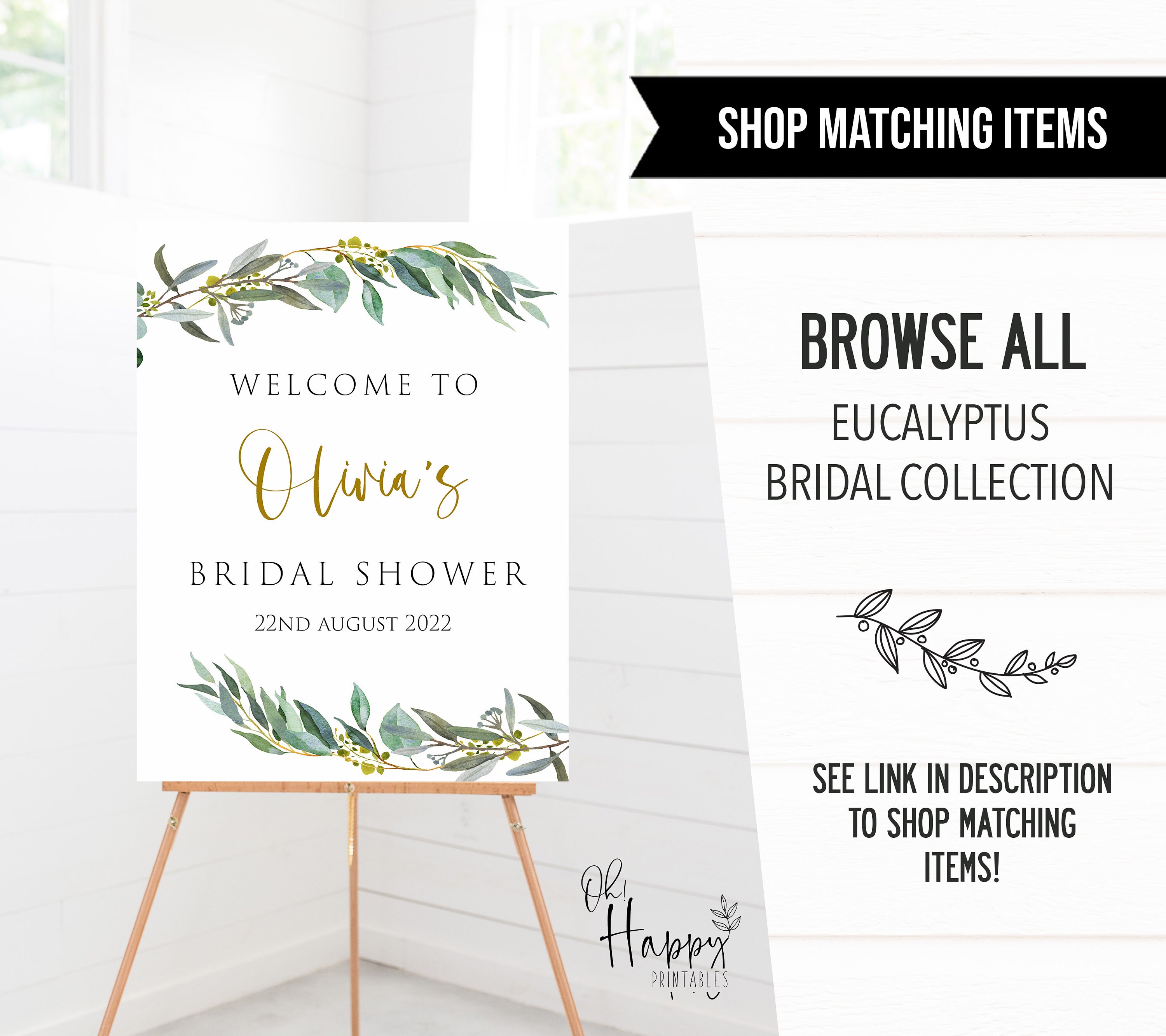 EUCALYPTUS Editable Hen Party Welcome Sign Eucalyptus - Etsy