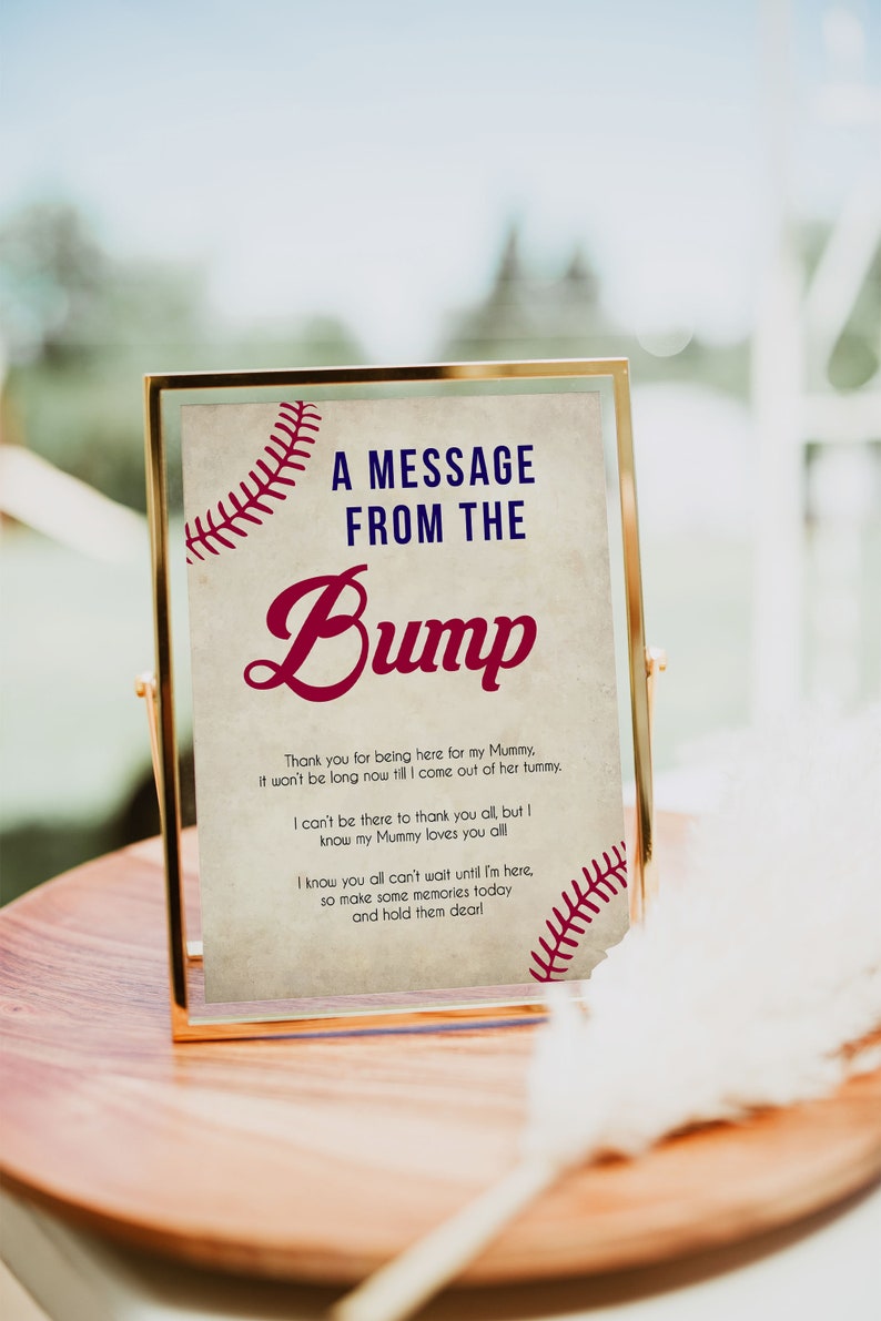 Baseball Message From Baby Baby Shower Signs Baseball | Etsy