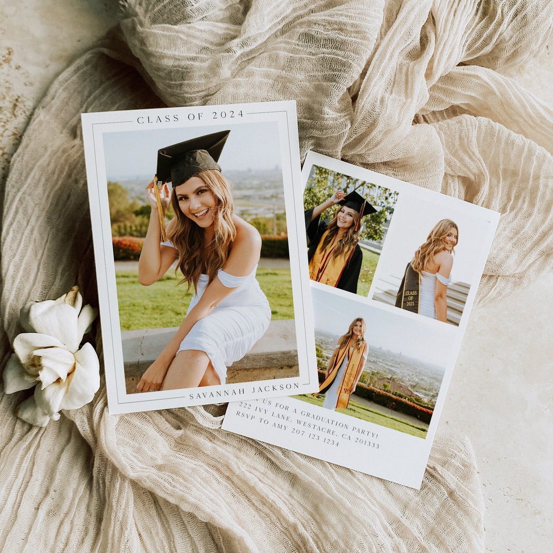 Modern Graduation Invitation Template, Editable Download, Senior ...