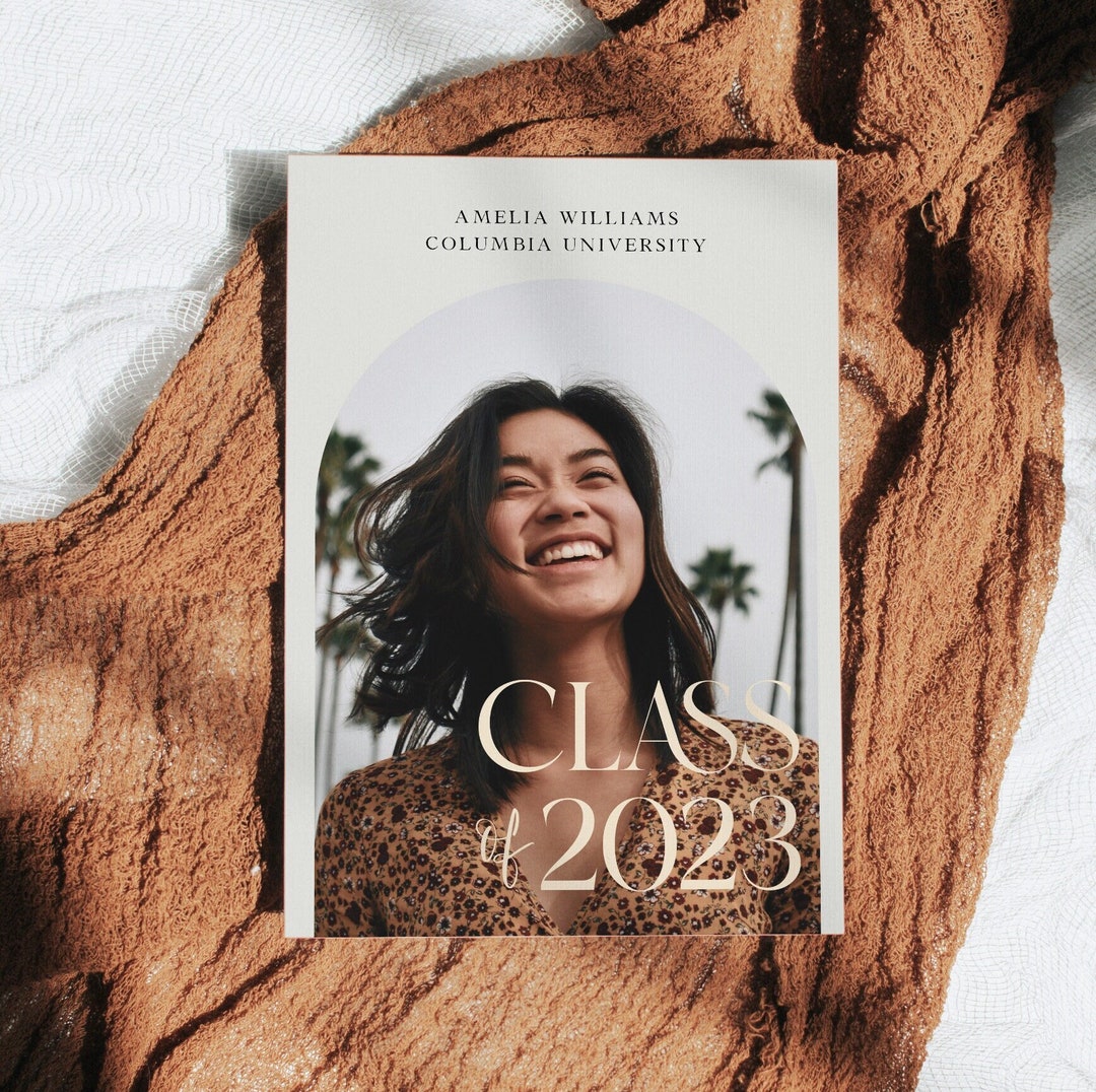 Boho Graduation Announcement Template, Senior Graduation, Clean Modern ...