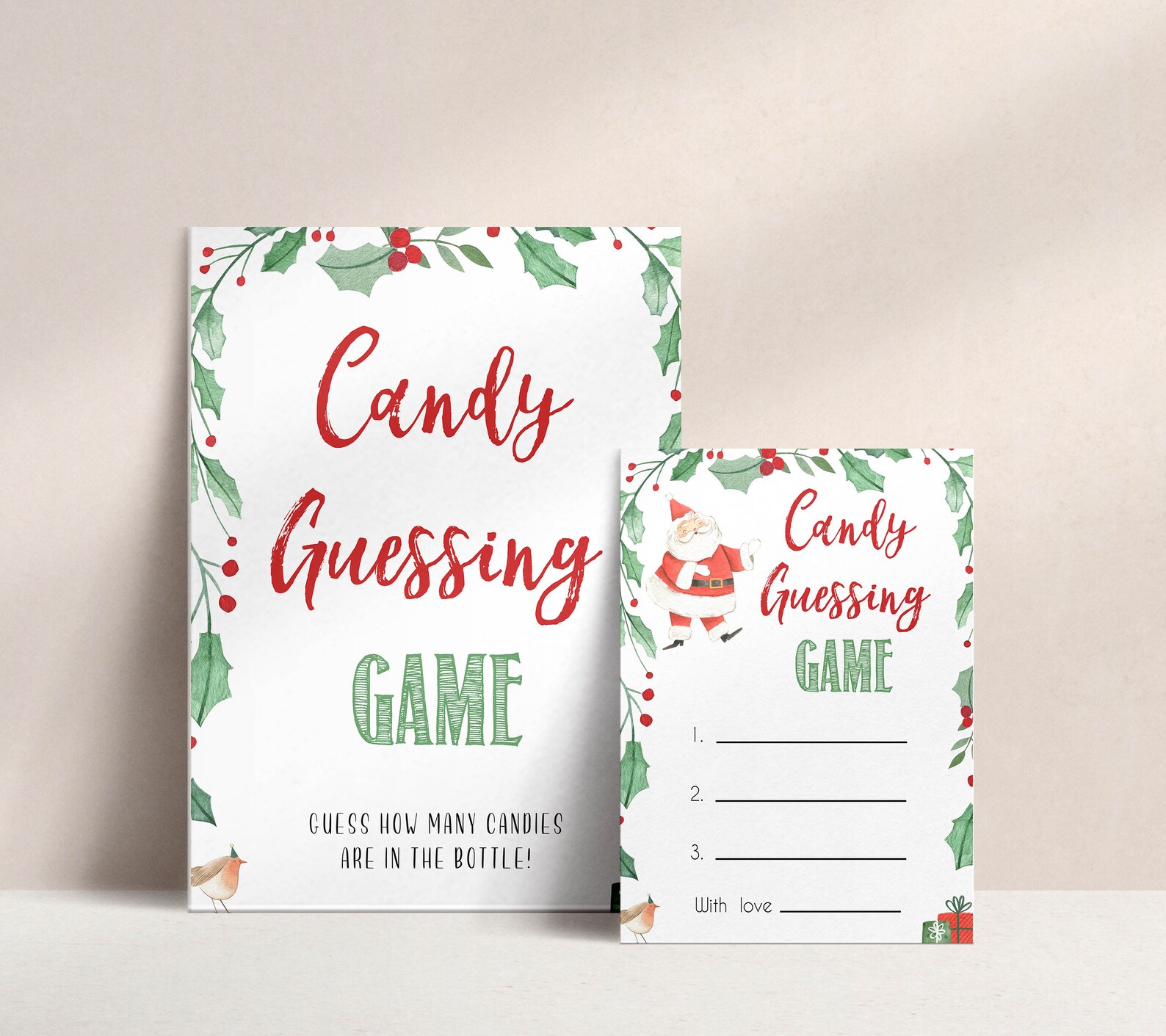 Christmas Candy Guessing Game Printable Baby Games Candy - Etsy