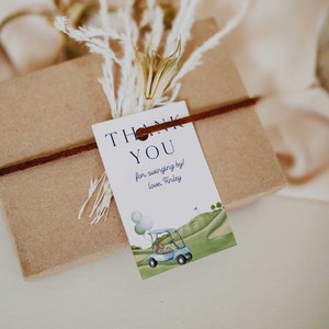 Golf Birthday Favor Tags Template, Hole in One Party Gift Tag Editable ...