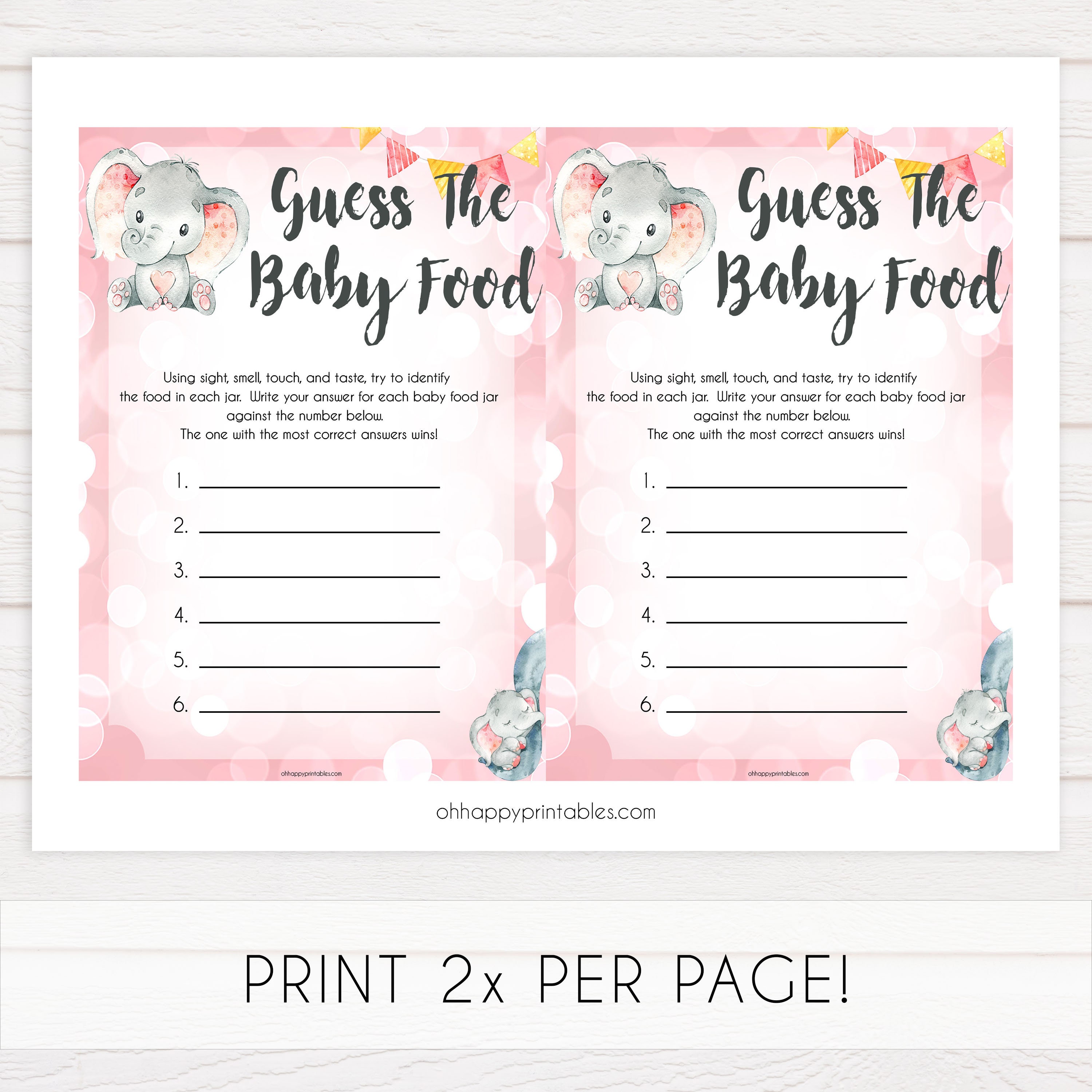 Guess the Baby Food Game Printable Baby Shower Games Pink - Etsy UK