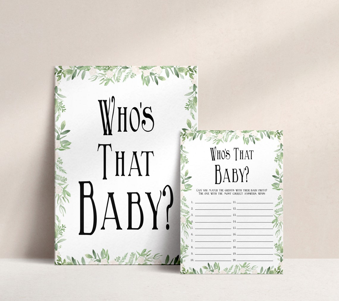 Whos That Baby Game Printable Baby Shower Games Floral - Etsy