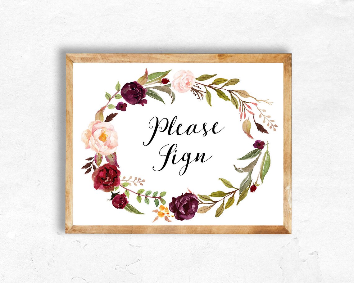 Please Sign Printable Table Sign Wedding Sign Please Sign | Etsy
