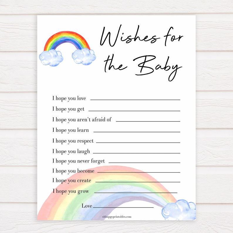 Rainbow Wishes For The Baby Baby Wishes Wishes for The Baby | Etsy