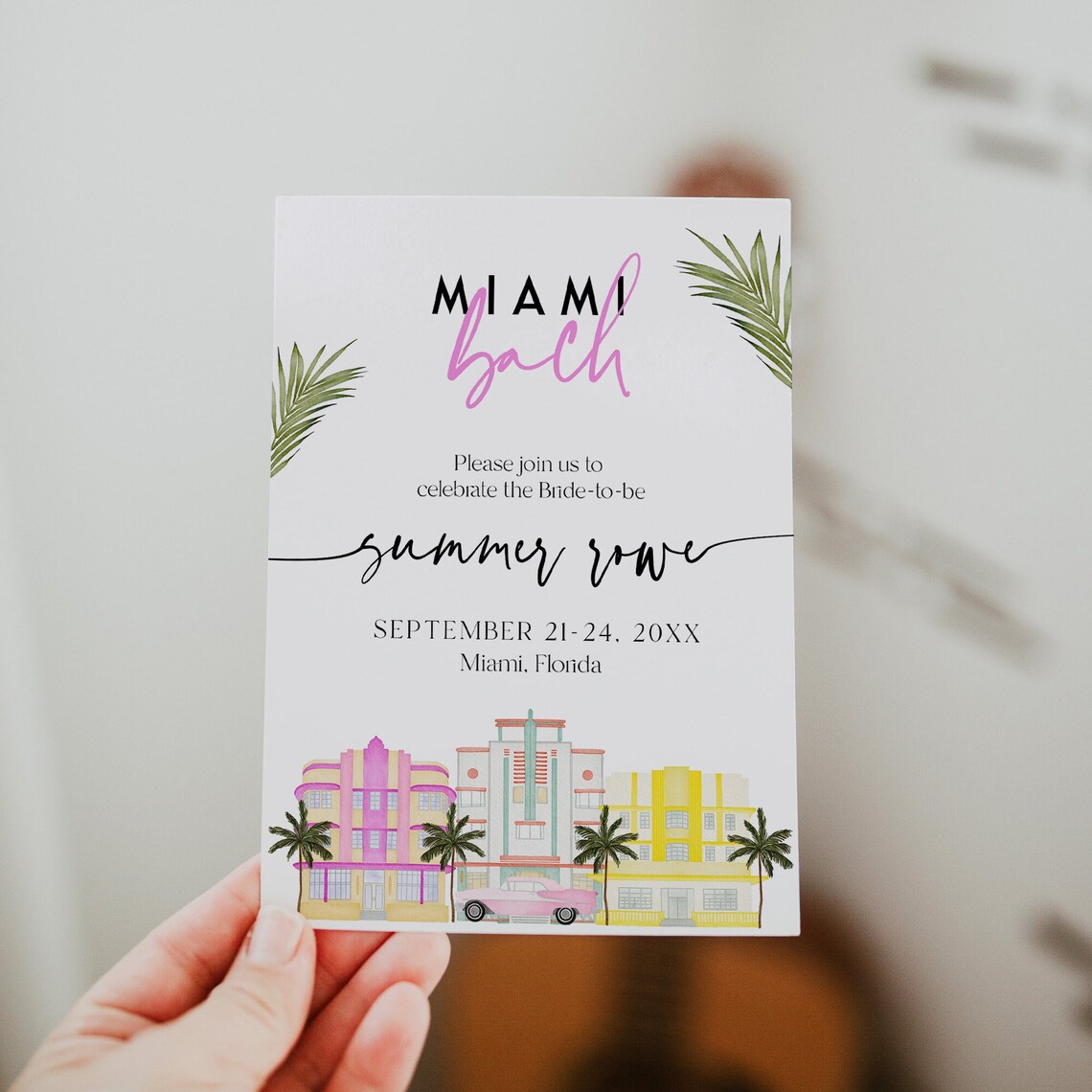 MIAMI Bachelorette Party Invitation Editable Download Miami - Etsy