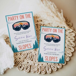 ASPEN Ski Bachelorette Party Invitation Set, Ski Snowboard Bachelorette ...