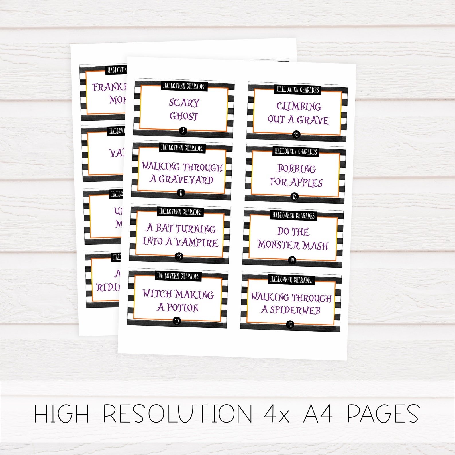 Halloween Games Halloween Charades Halloween Party Games - Etsy