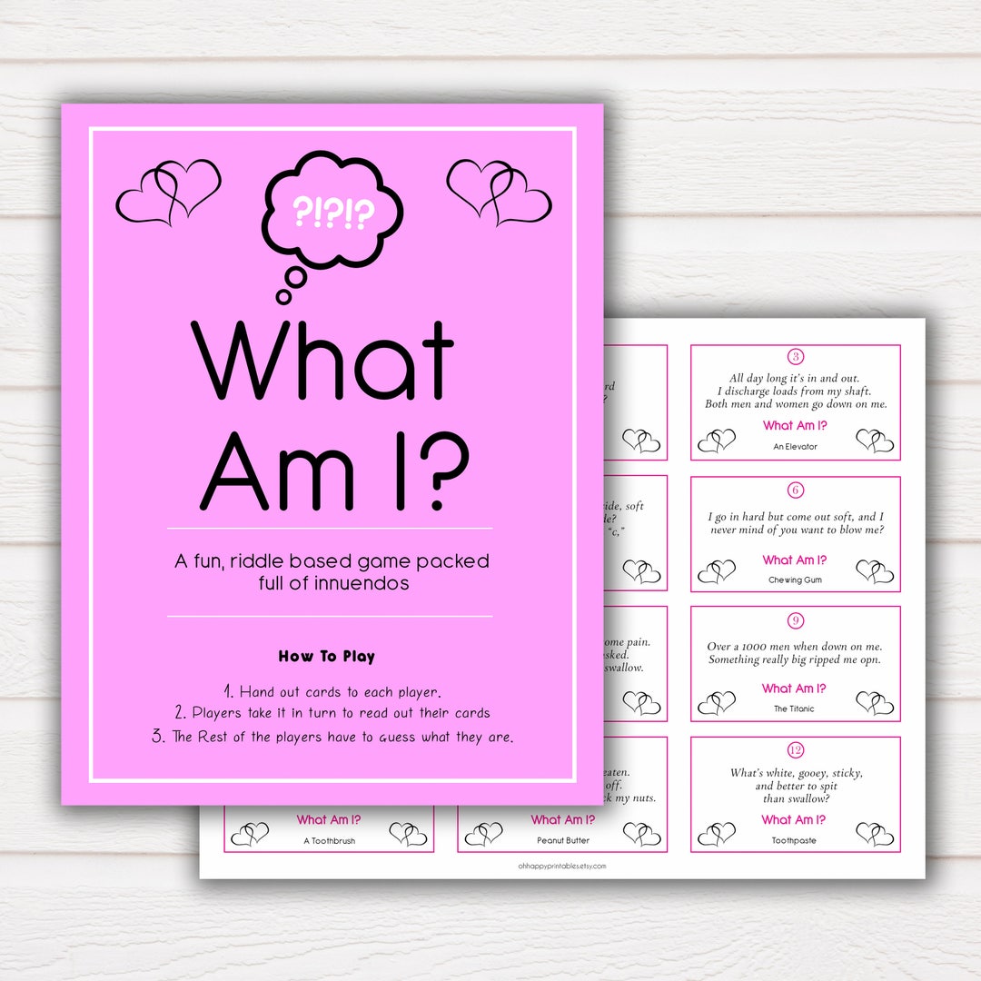 24 What Am I Innuendo Bridal Shower Games, Innuendo Riddle Bachelorette ...