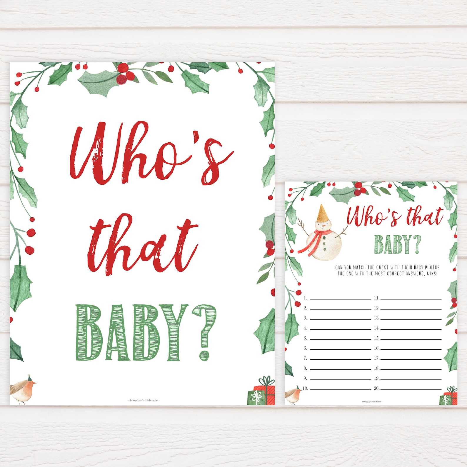 Christmas Who's That Baby Festive Baby Games Printable - Etsy